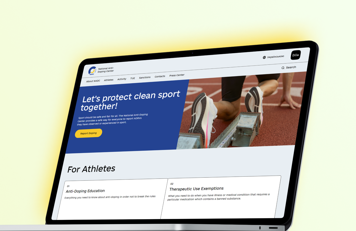 Website for the National Anti-Doping Center | KitSoft